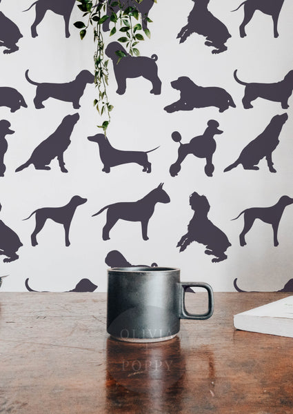 Black and White Dog Wallpaper | Olivia + Poppy