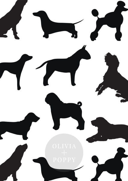 Black and White Dog Wallpaper | Olivia + Poppy
